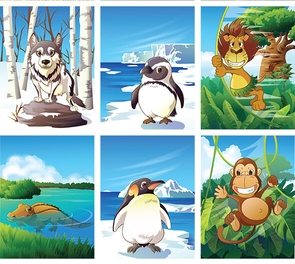 ArtStation - Animal Life Cartoon Collection, Vector EPS | Game Assets