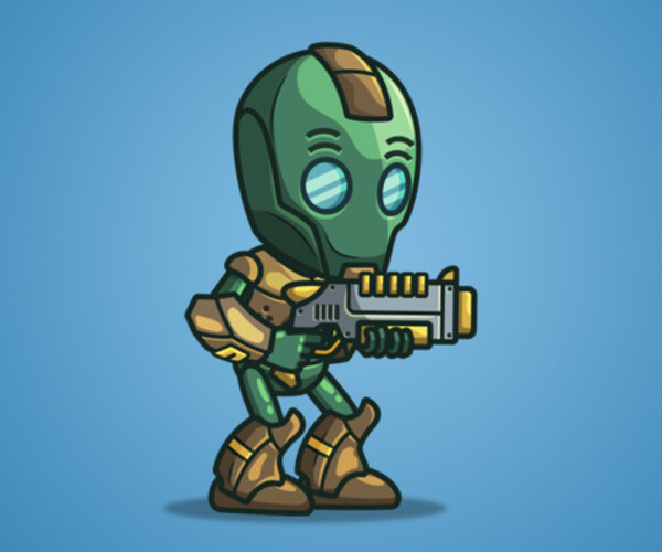 ArtStation - Evil Bot 2D Character Sprite | Game Assets