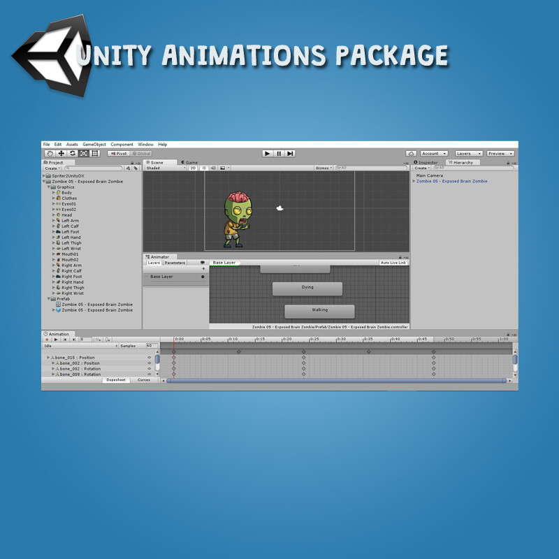 ArtStation - Exposed Brain Zombie 2D Character Sprite | Game Assets