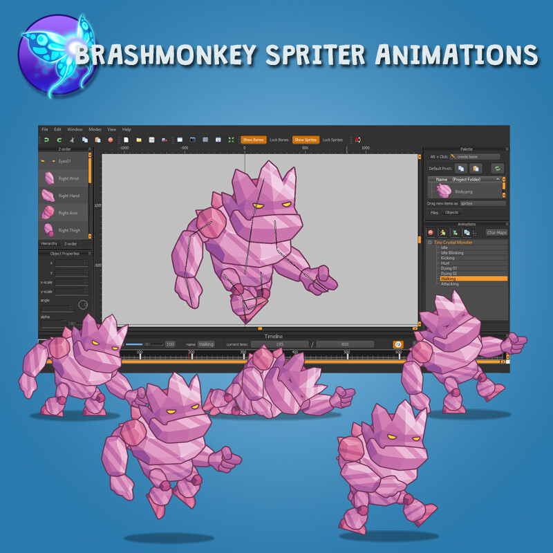 ArtStation - Tiny Crystal Monster 2D Character Sprite | Game Assets