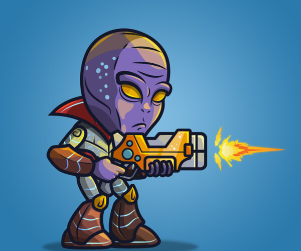 ArtStation - Alien Boss 2D Character Sprite | Game Assets