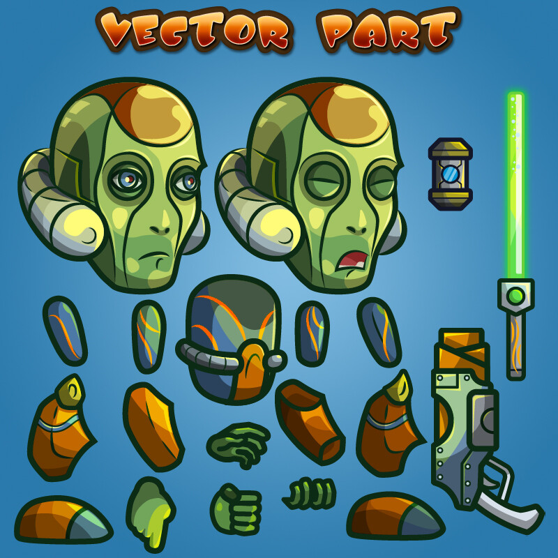 ArtStation - Android Boss 2D Character Sprite | Game Assets