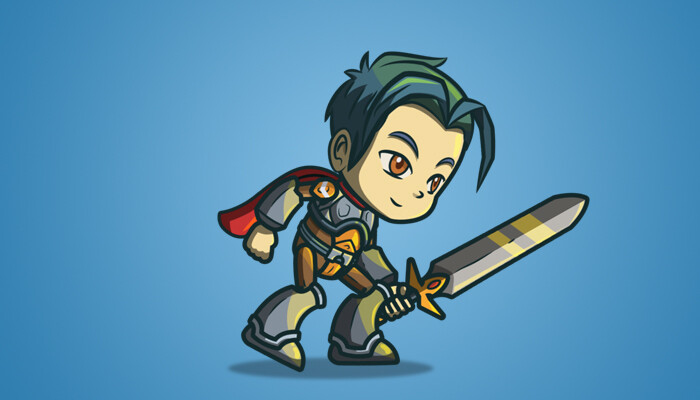 TokeGameArt - Genki and Dragon Blade 2D Character Sprite