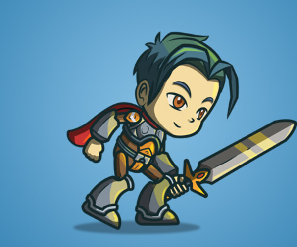 ArtStation - Genki and Dragon Blade 2D Character Sprite | Game Assets