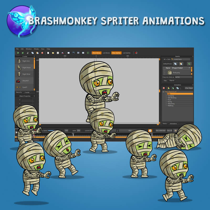 TokeGameArt - Tiny Mummy 01 2D Character Sprite