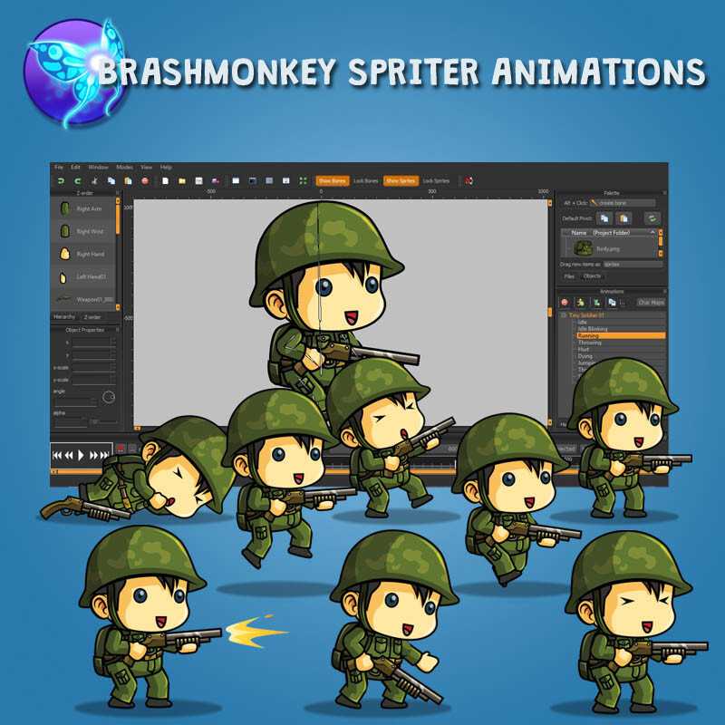ArtStation - Tiny Chinese Soldier 2D Character Sprite | Game Assets
