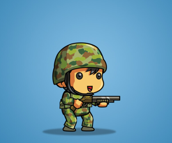 ArtStation - Tiny Australian Soldier 2D Character Sprite | Game Assets