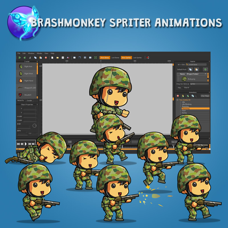 ArtStation - Tiny Australian Soldier 2D Character Sprite | Game Assets