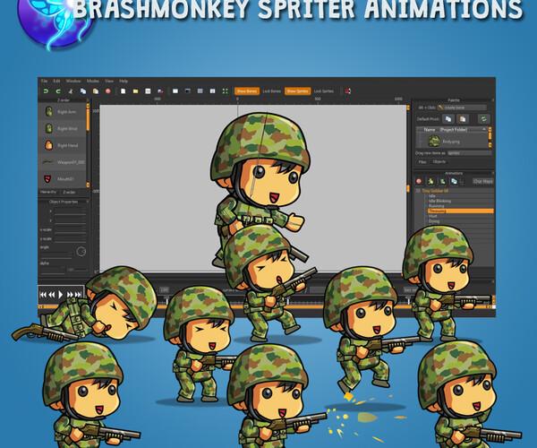 ArtStation - Tiny Australian Soldier 2D Character Sprite | Game Assets