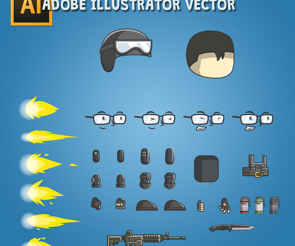 ArtStation - Christopher The Police 2D Character Sprite | Game Assets