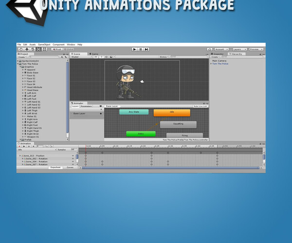 ArtStation - Tom The Police 2D Character Sprite | Game Assets