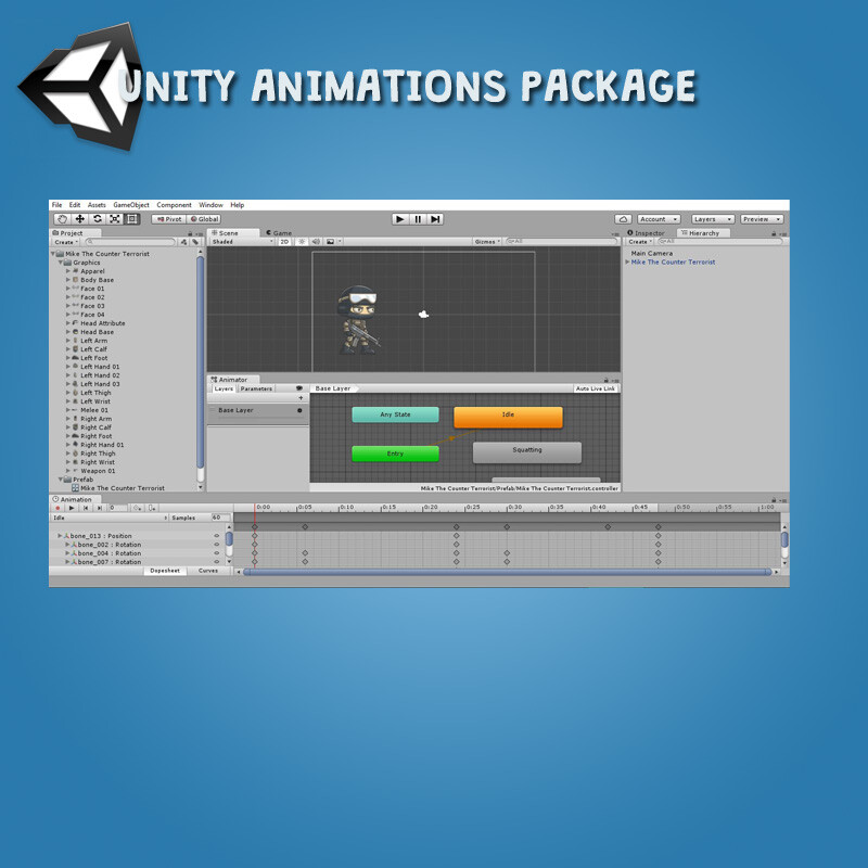 ArtStation - Mike The Counter Terrorist 2D Character Sprite | Game Assets