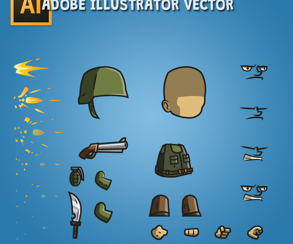 ArtStation - Tiny Army – Sam 2D Character Sprite | Game Assets