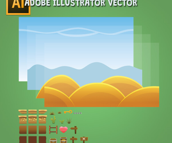 ArtStation - Free Side Scroller Desert Game Tileset | Game Assets