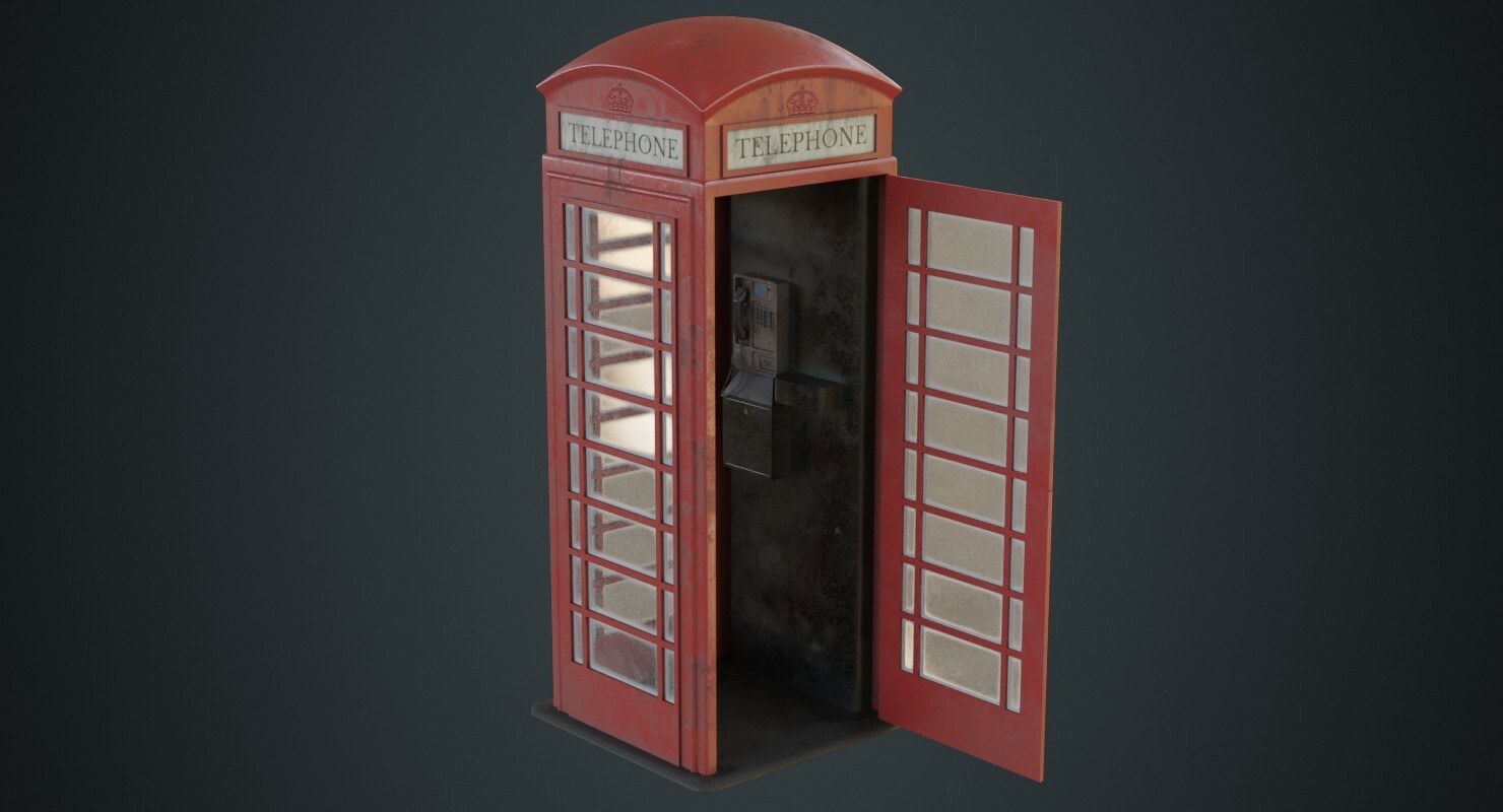 ArtStation - Phone Booth 1B | Game Assets