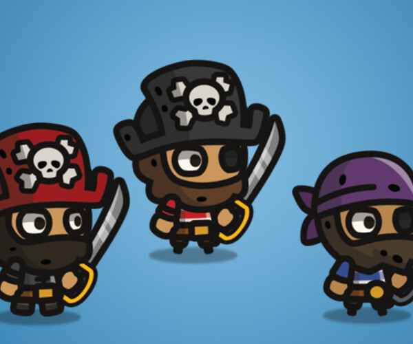 ArtStation - Tiny Style Character – Pirate 2D Character Sprite | Game ...