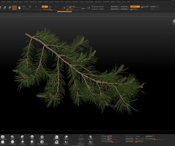 ArtStation - Pine Branches Hi-res 3D models | Resources