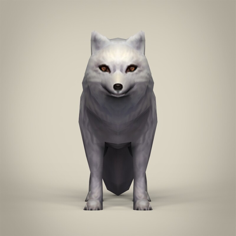 Artstation Game Ready Low Poly White Fox Game Assets