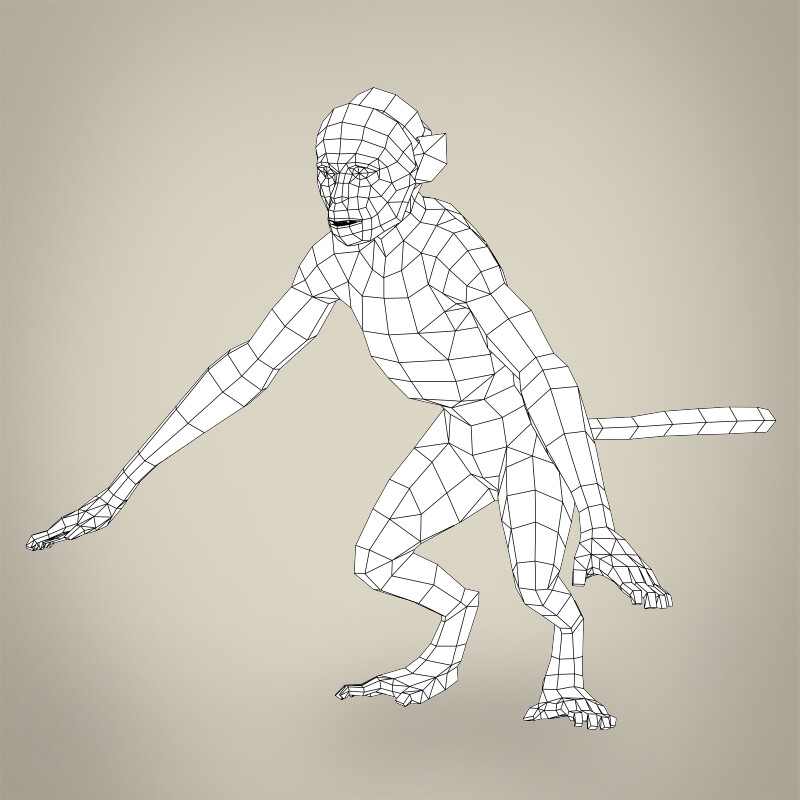ArtStation - Game Ready Low Poly Monkey | Game Assets