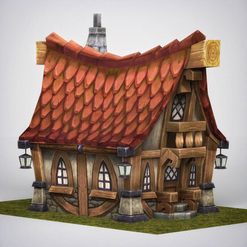 ArtStation - Fantasy Wooden Home | Game Assets