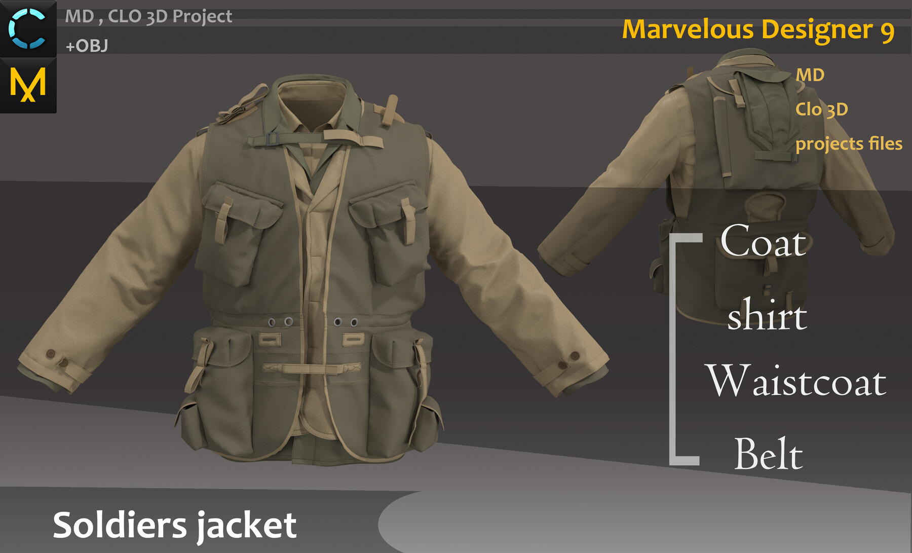 ArtStation - Jacket for Battlefield_Military/Tactical Jacket &Coat ...