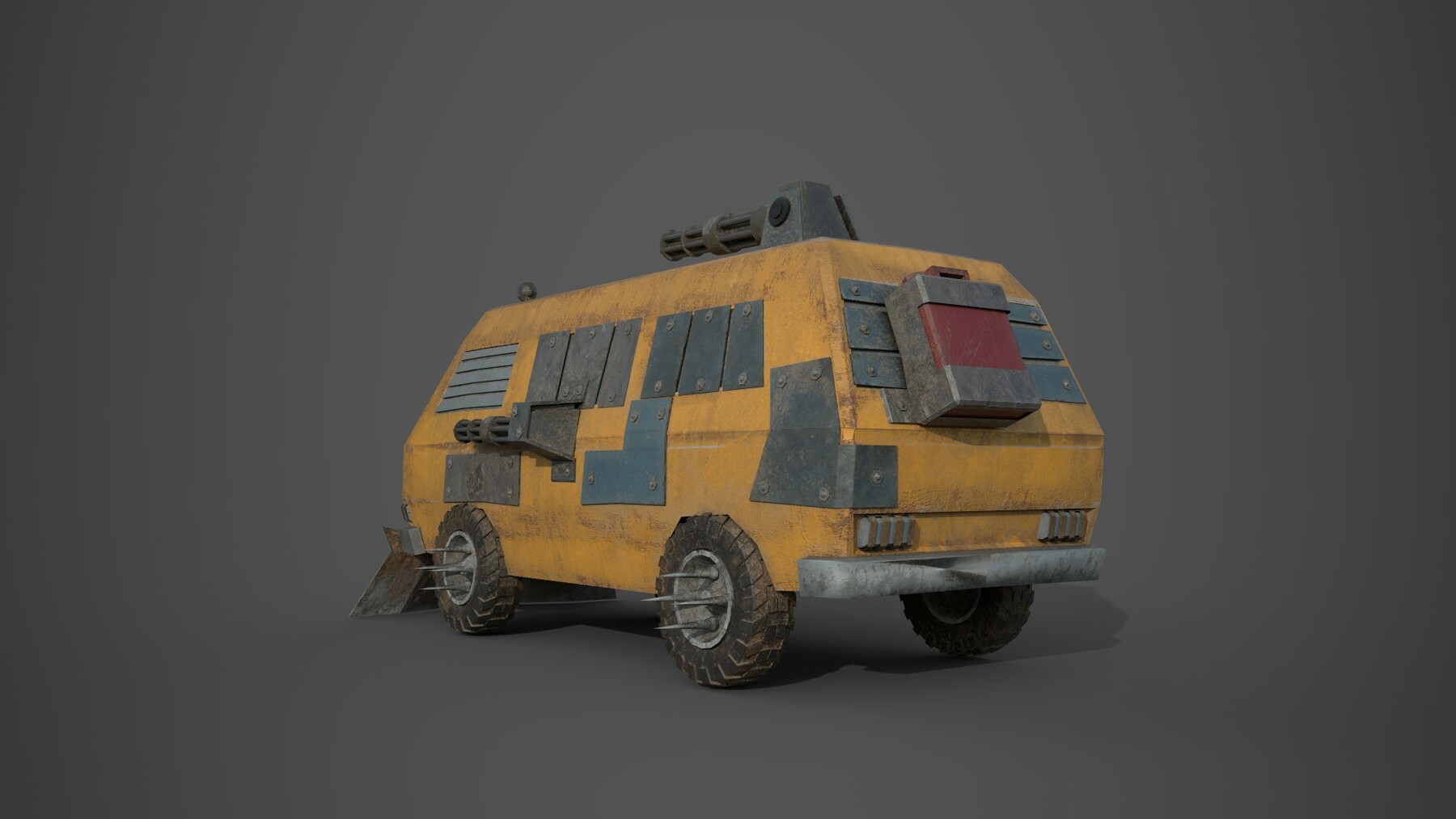 ArtStation - Post Apocalyptic Monster VW Bus Low-poly 3D model | Game ...