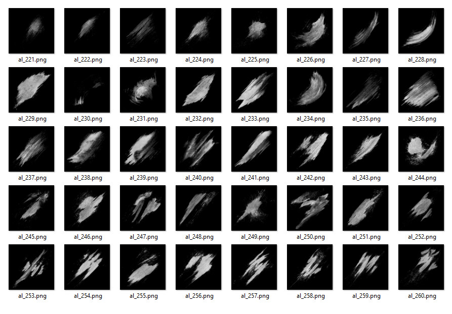 ArtStation - 40 Alpha Pack - Scratches vol.1 | Brushes