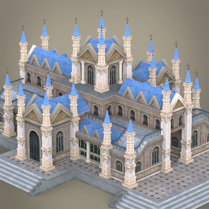 ArtStation - Fantasy Low Poly Church Building | Game Assets