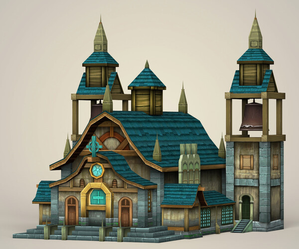 ArtStation - Game Ready Village Church | Game Assets