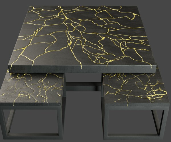 ArtStation - KINTSUGI COFFEE TABLE SET | Resources