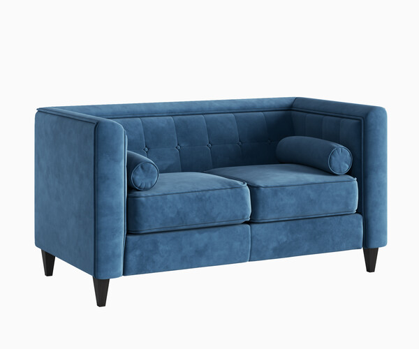 ArtStation - Taylor Light Blue Velvet Loveseat | Resources