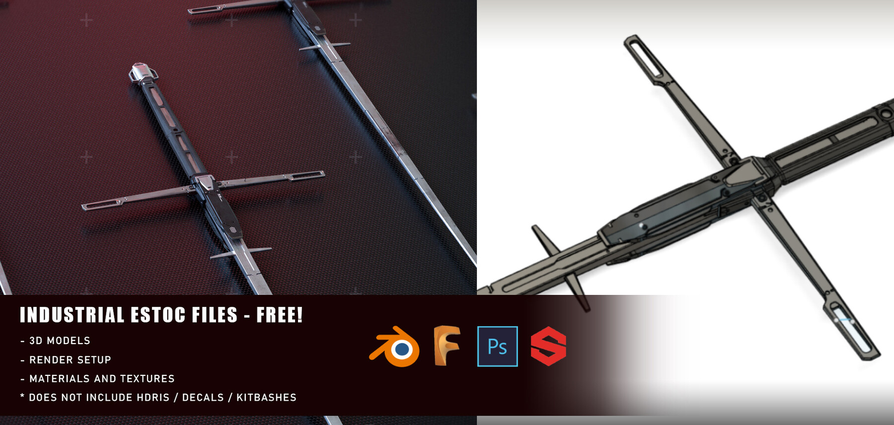 ArtStation - INDUSTRIAL ESTOC (almost) FREE source files | Resources