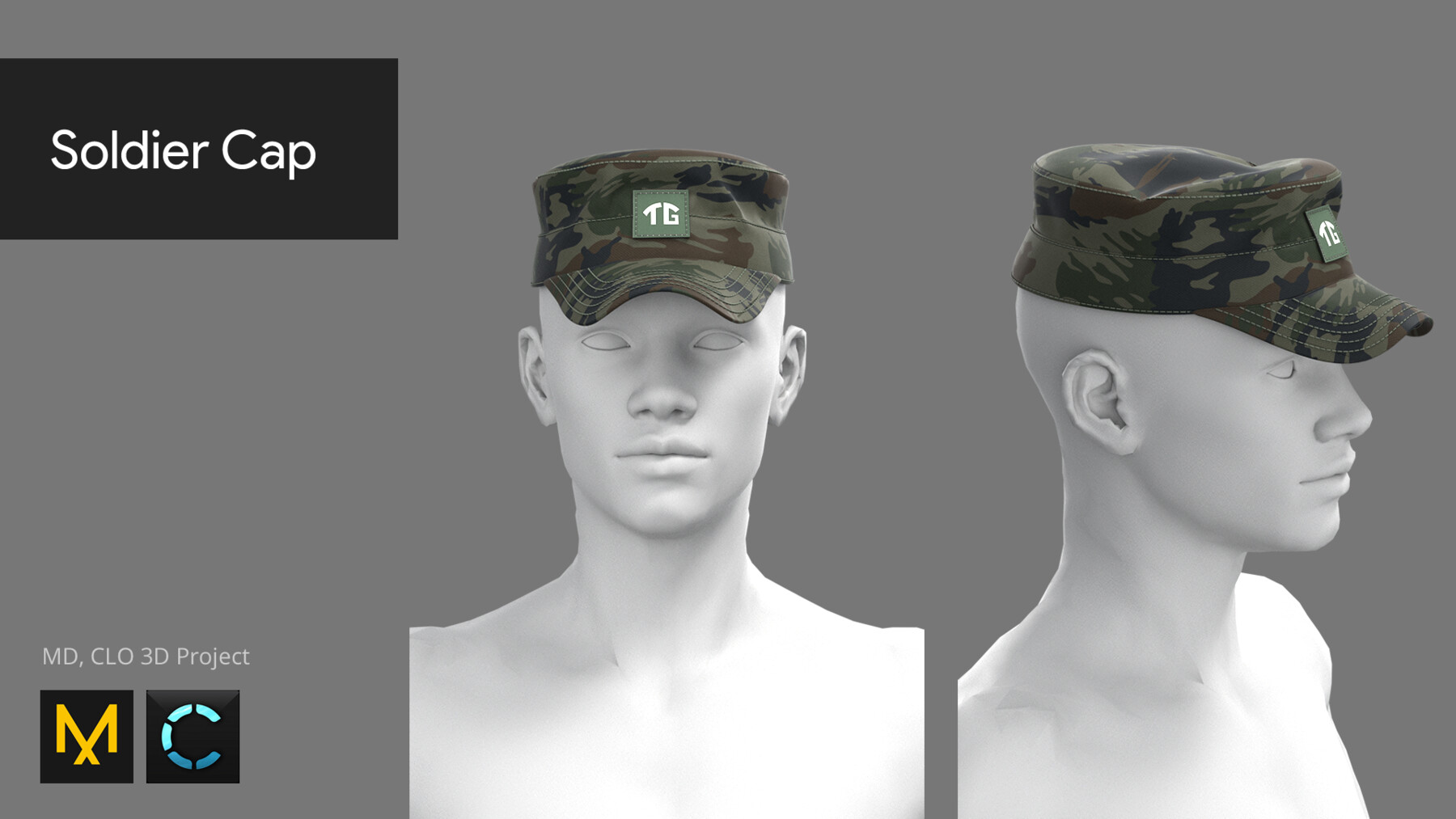 ArtStation - Soldier Cap - Marvelous Designer, CLO 3D | Resources