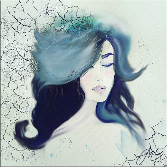 ArtStation - Blue fog hair girl | Artworks