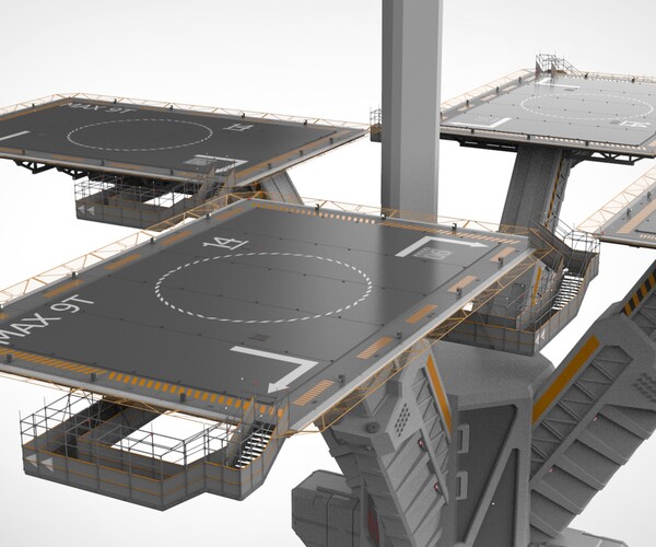 ArtStation - sci-fi landing platform 3 | Resources