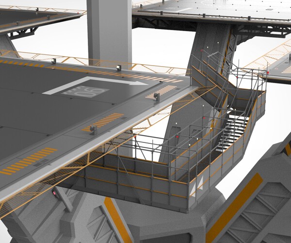 ArtStation - sci-fi landing platform 3 | Resources