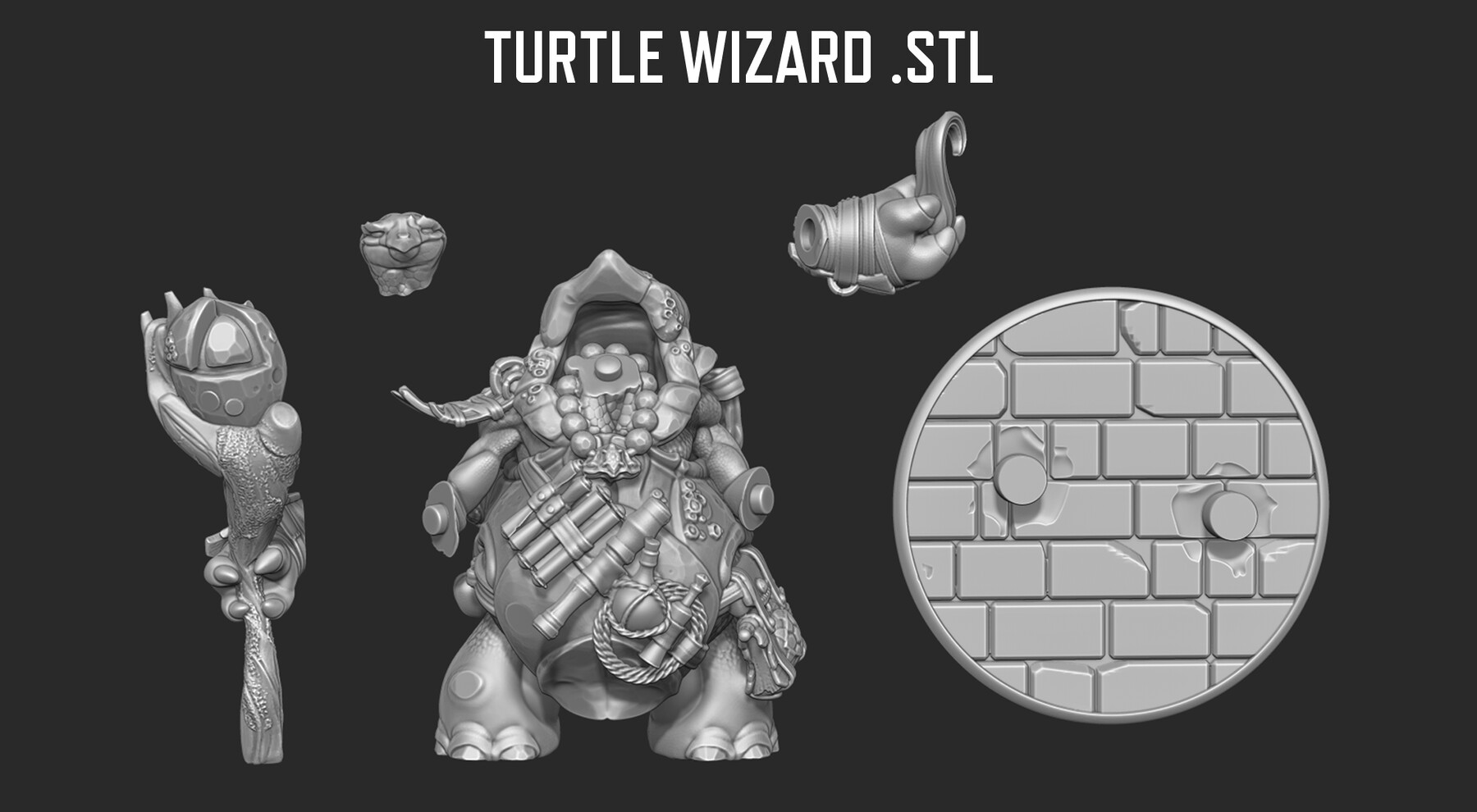 ArtStation - Turtle Wizard Printable .STL | Resources