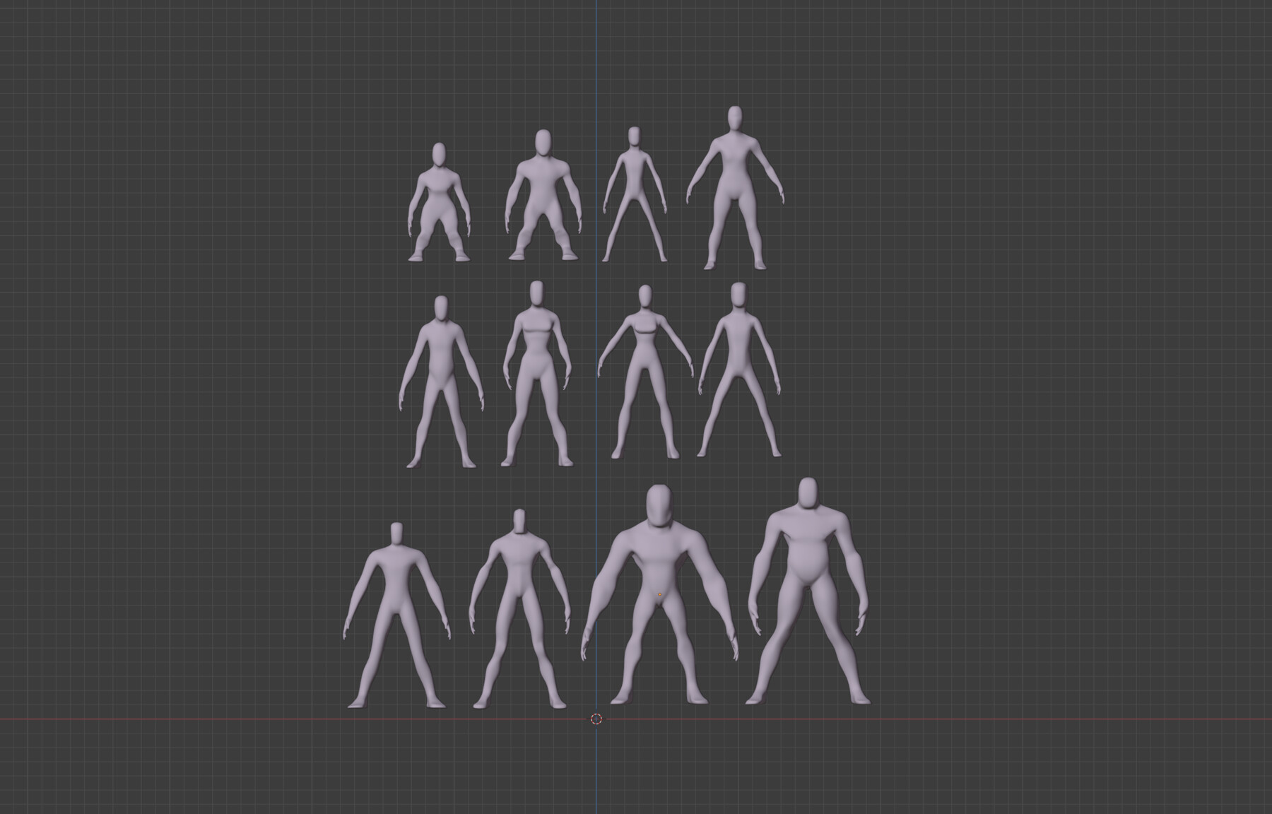 ArtStation - Alien Fantasy Humanoid Character Base Meshes Low-Medium ...