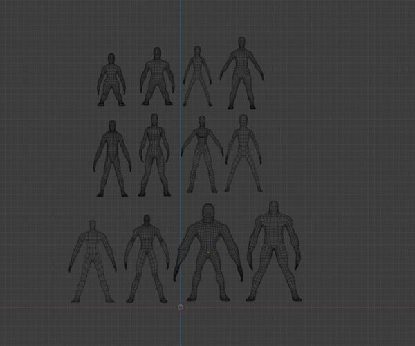 ArtStation - Alien Fantasy Humanoid Character Base Meshes Low-Medium ...