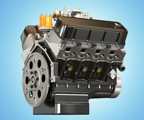 ArtStation - CNC-Motorsports Engine - V8 Muscle Cars Engine Low-poly ...