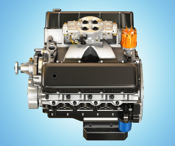 ArtStation - CNC-Motorsports Engine - V8 Muscle Cars Engine Low-poly ...