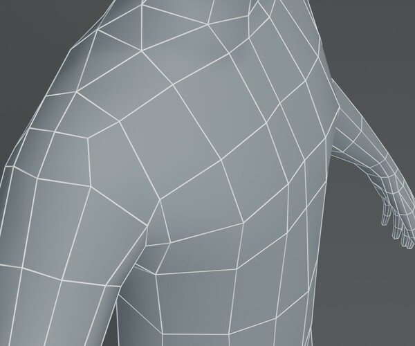 ArtStation - Male Body Base Mesh 3D Model 1000 Polygons | Game Assets