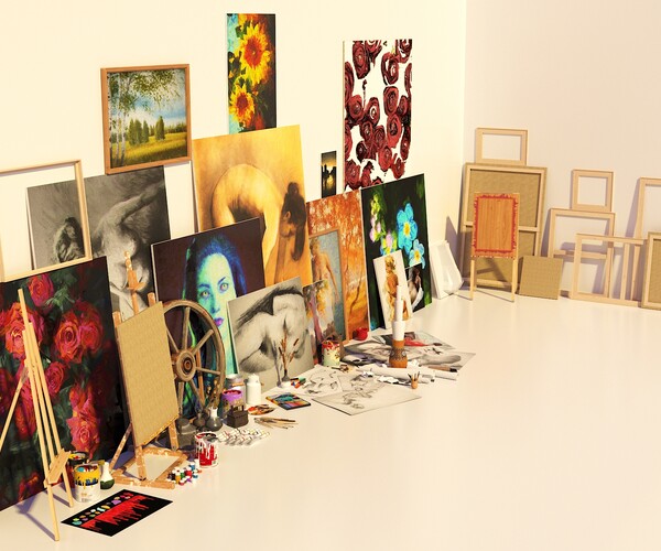 ArtStation - Artist Studio Set 190 | Resources