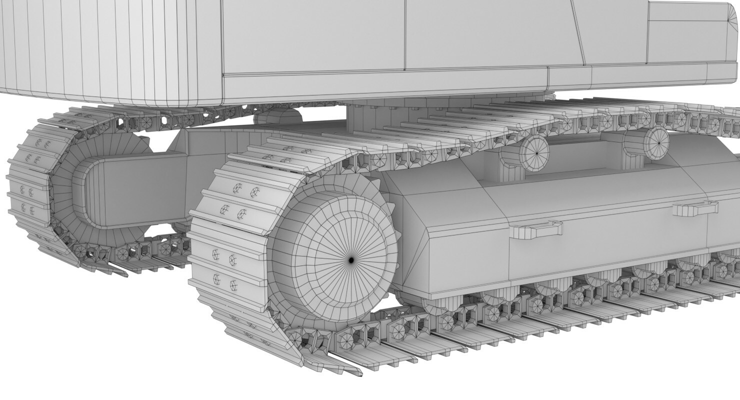 ArtStation - Excavator 1 Untextured | Game Assets