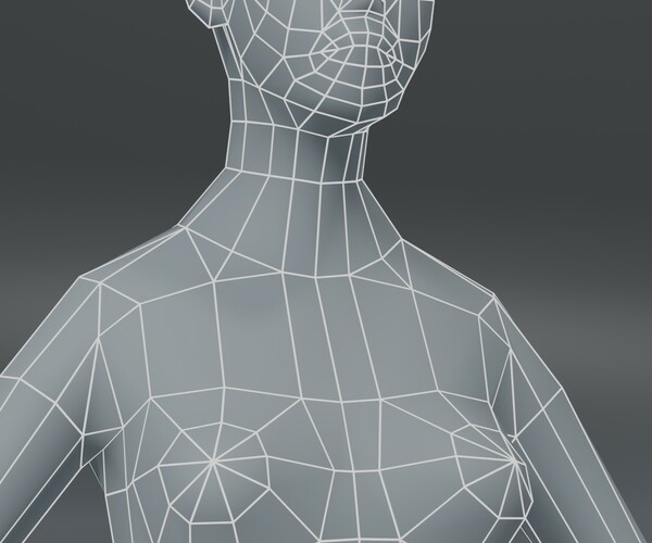 ArtStation - Female Body Base Mesh 3D Model 1000 Polygons | Game Assets