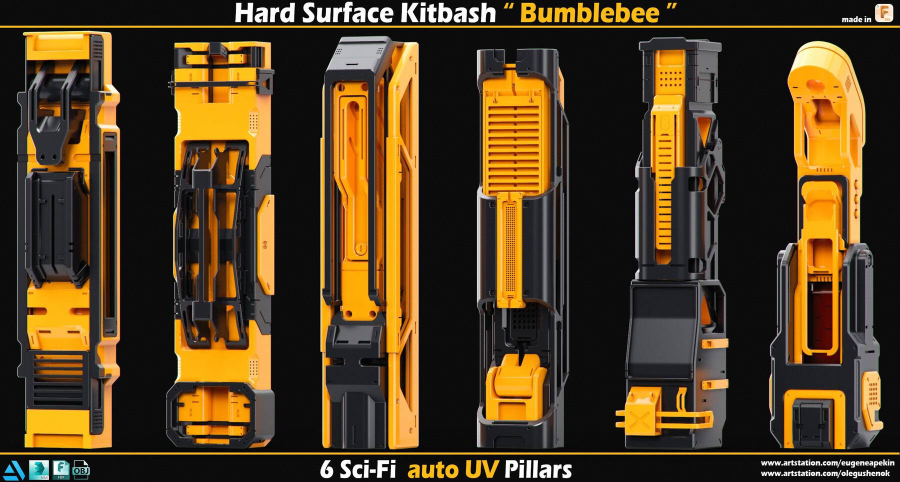 ArtStation - Sci-Fi Hard Surface Kitbash / Pillars | Resources
