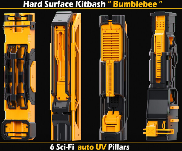 ArtStation - Sci-Fi Hard Surface Kitbash / Pillars | Resources