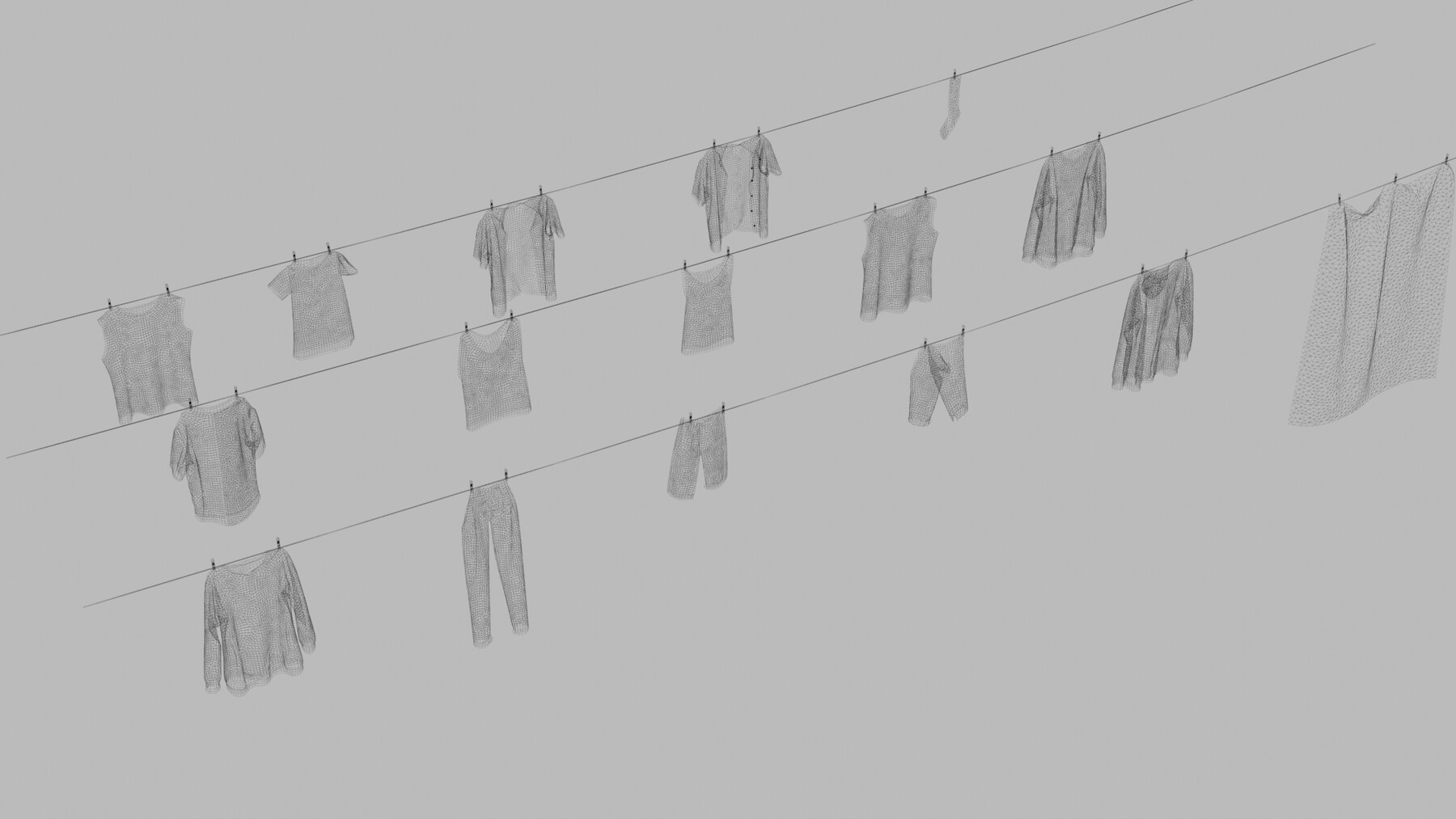 ArtStation - 16 clothes hanging collection | Game Assets