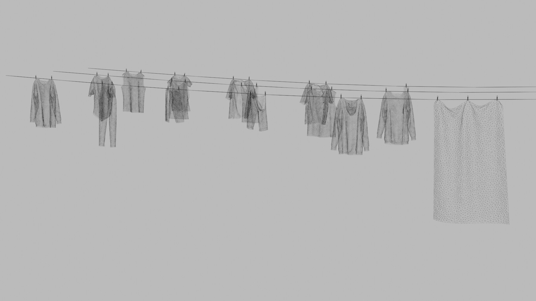 ArtStation - 16 clothes hanging collection | Game Assets