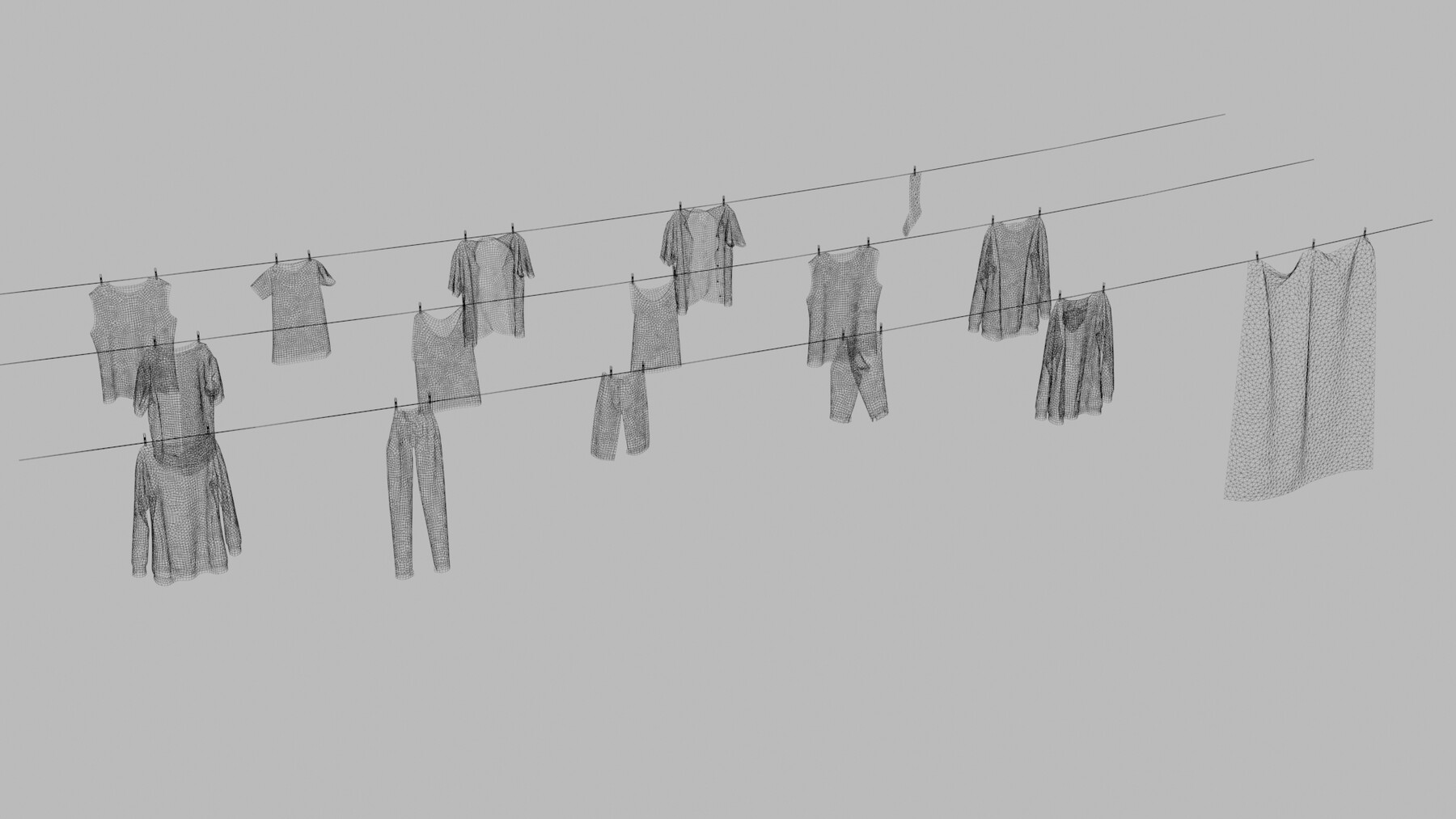 ArtStation - 16 clothes hanging collection | Game Assets